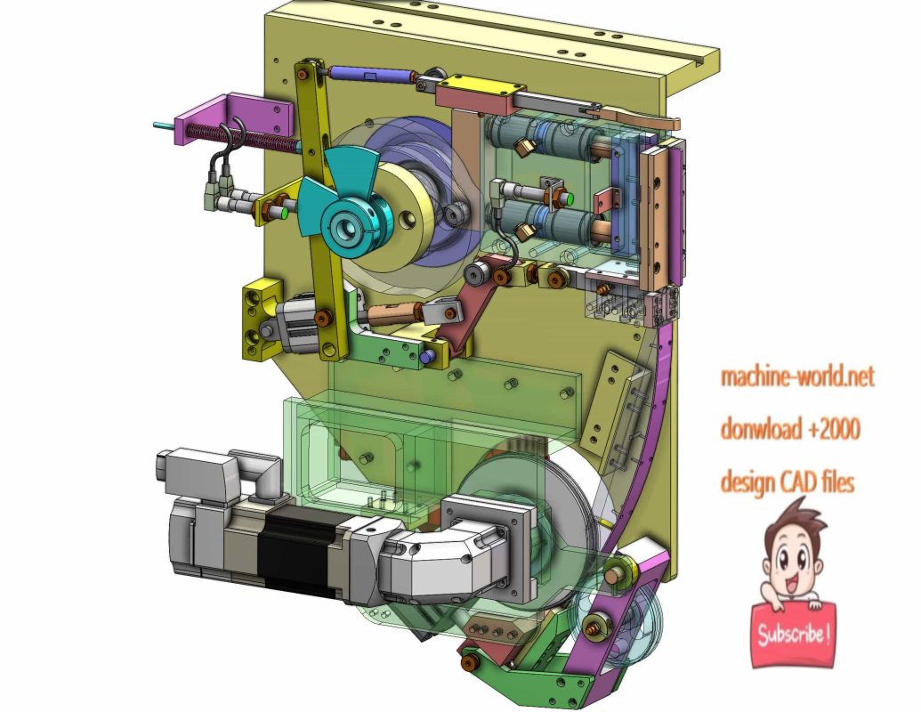 industrial 3D model thin wire cutting machine cam mechanism - MACHINE ...