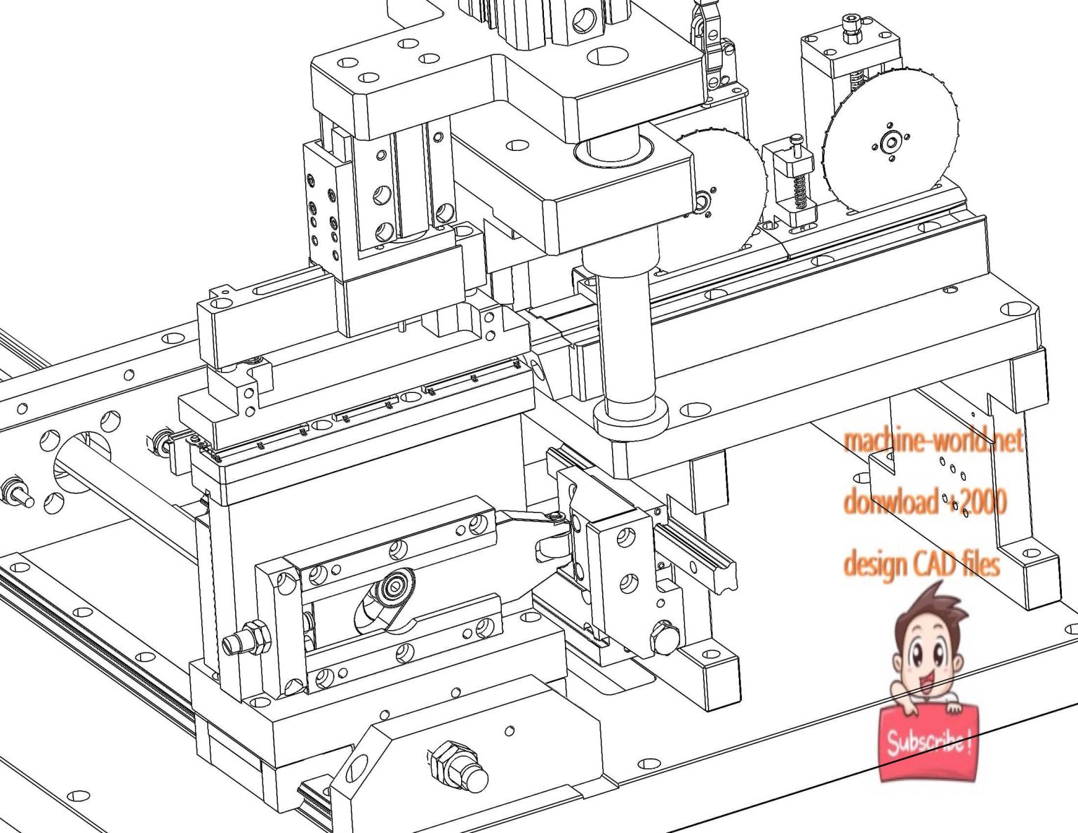industrial 3D model cam cutting mechanism - MACHINE - WORLD