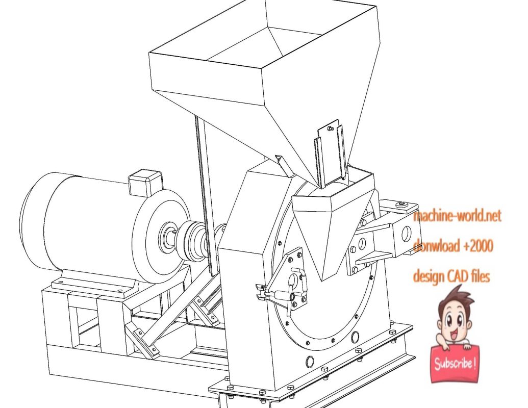 industrial 3D model Hammer crusher - MACHINE - WORLD