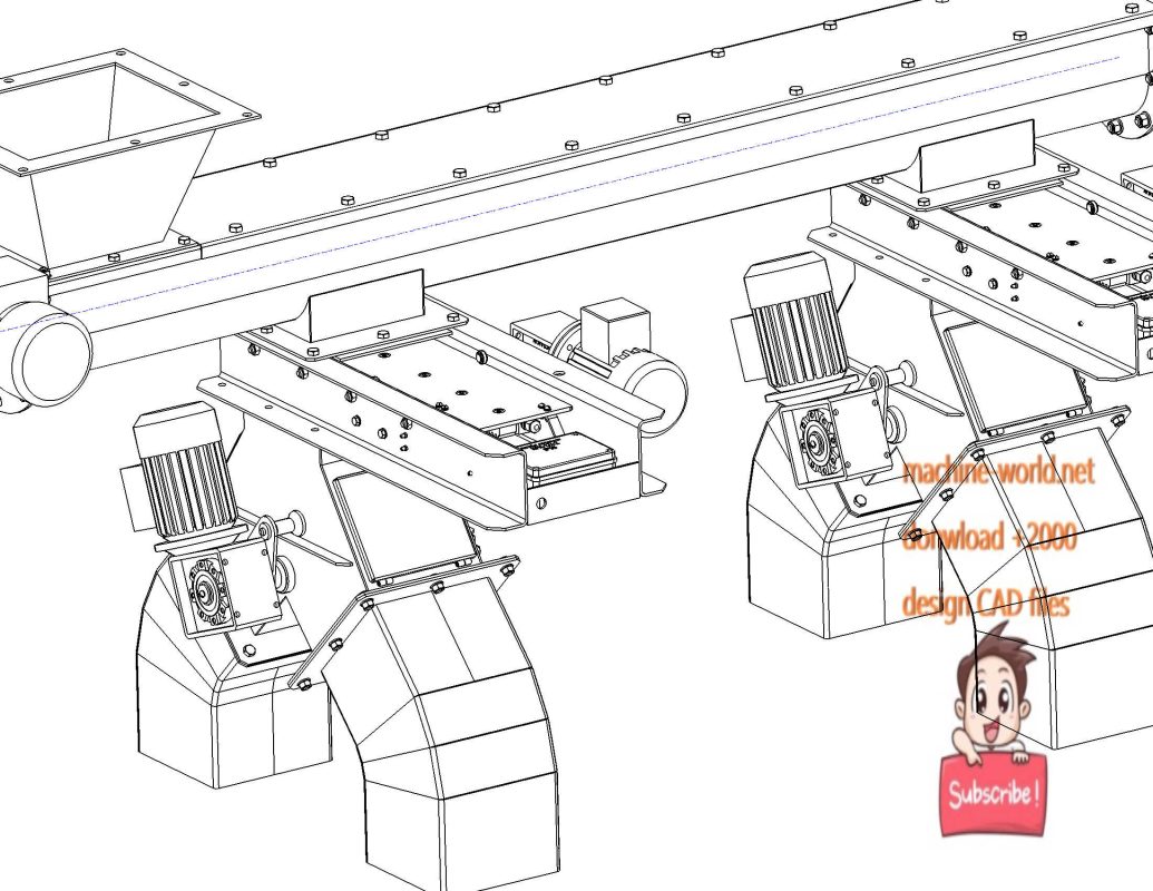 industrial 3D model screw conveyor - MACHINE - WORLD