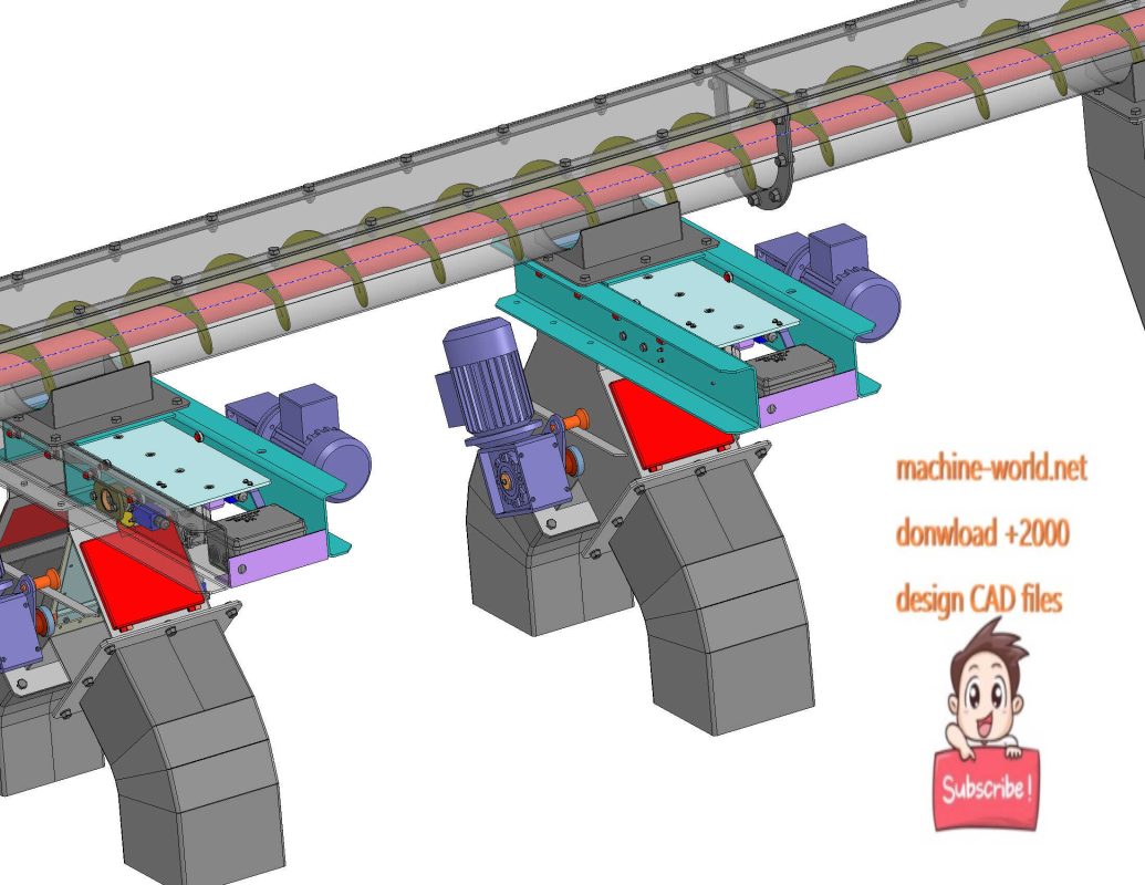 industrial 3D model screw conveyor - MACHINE - WORLD
