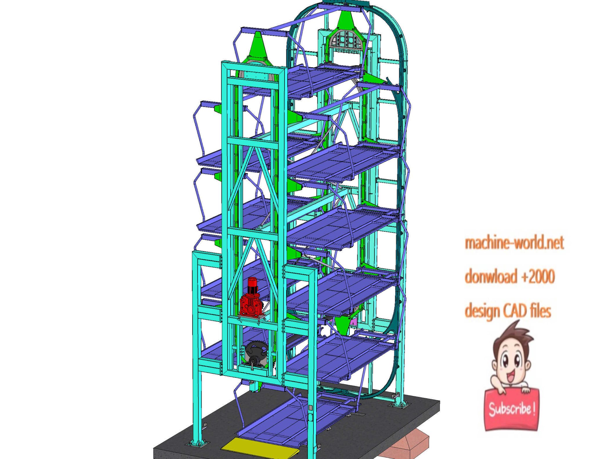 industrial 3D model Vertical rotary car parking machine - MACHINE - WORLD
