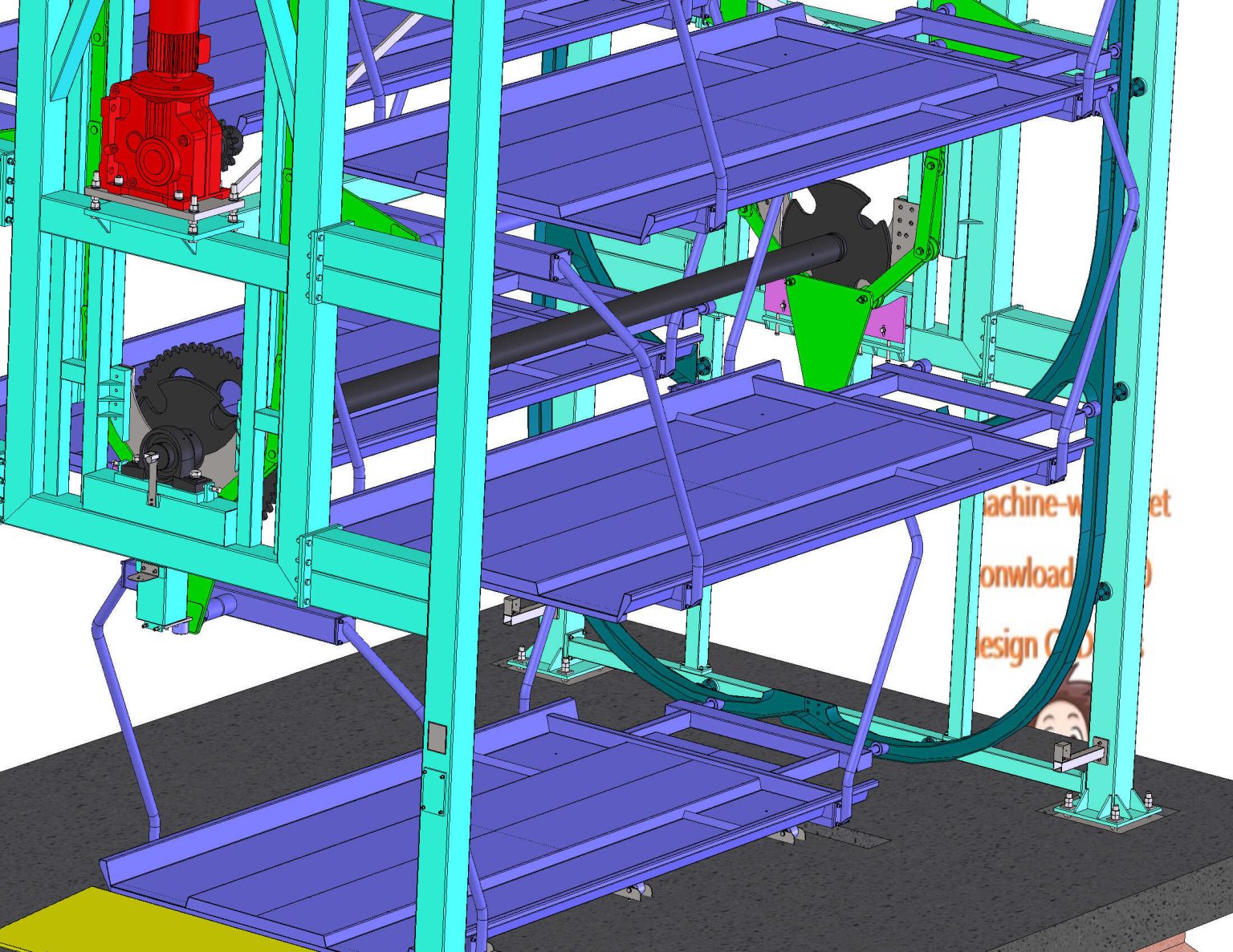 industrial 3D model Vertical rotary car parking machine - MACHINE - WORLD