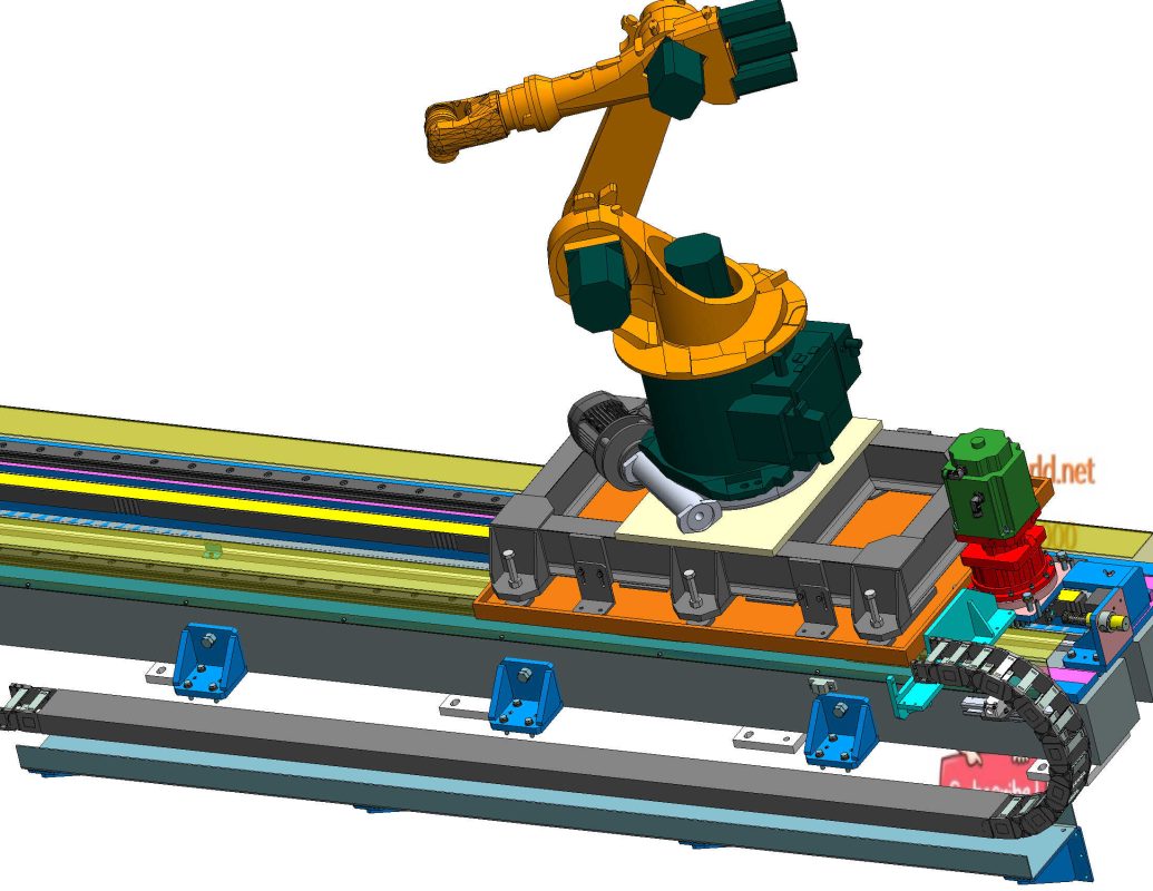 Industrial 3d Model Walking Robot Ground Rails Machine World