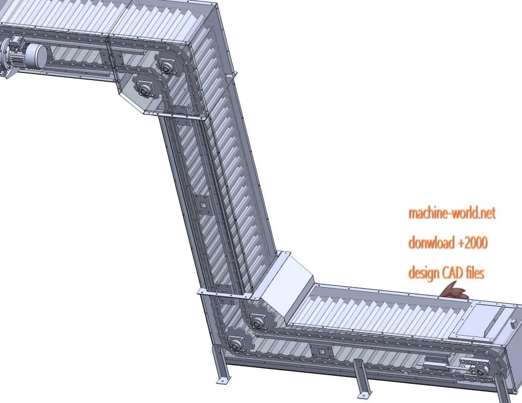 industrial 3D model Z type chain conveyor elevator - MACHINE - WORLD